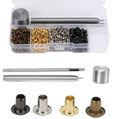 Agatige 800PCS Metal Grommet Kit, 2mm Mini Grommets Copper Metal ...