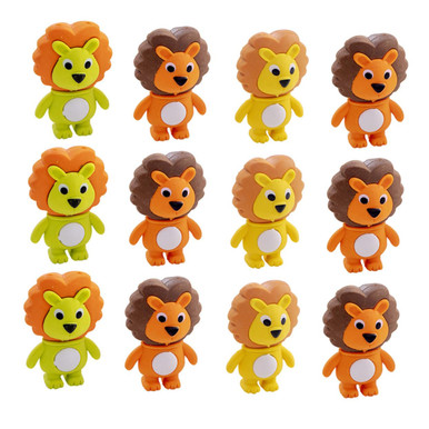 TEHAUX 16pcs Lion Eraser Mini Animal Kids Cartoon Eraser Novelty ...