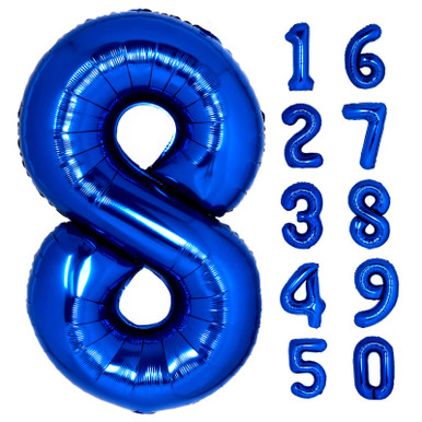 40 Inch Giant Navy Blue Number 8 Balloon, Helium Mylar Foil Number ...