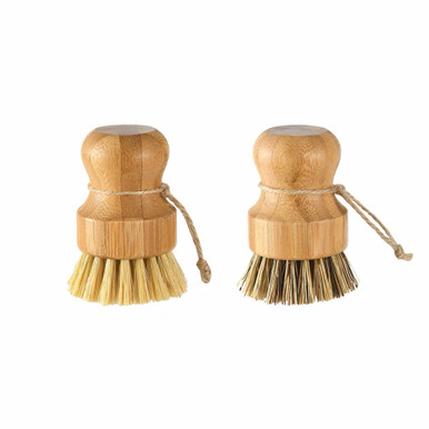 Wooden Dish Brushes Set (Box of 2) - Eco-Friendly Sisal & Coconut-Palm ...