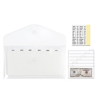 Clear Cash Envelopes Wallet Money Budget Wallet, 12pcs Divider Pockets ...