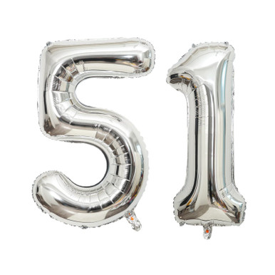 XLOOD Number 51 Balloons 32 inch Digital Balloon Alphabet 51 Birthday ...