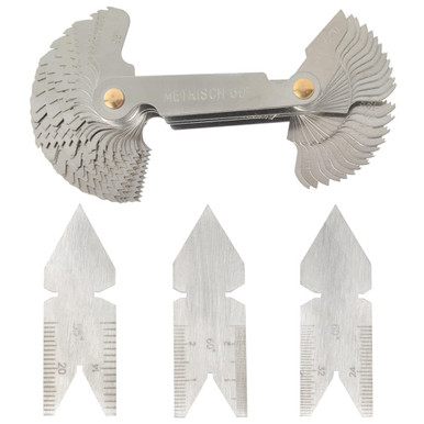 Mesee Stainless Steel Screw Thread Pitch Cutting Gauge Tool Set, 58 Pcs ...