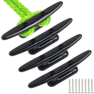 Black Nylon Boat Cleat 5 inch, Dock Cleat With Hardware 4 Pack,Boat ...