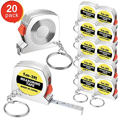 20 Pieces Tape Measure Keychains Functional Mini Retractable Measuring ...