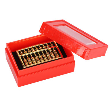 GLOGLOW Chinese Ancient Abacus, Mini Brass Abacus 9 Gears Chinese Math ...