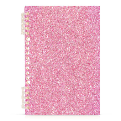 Coikll Pink Glitter Texture Spiral Notebook Detachable Ruled Wirebound ...