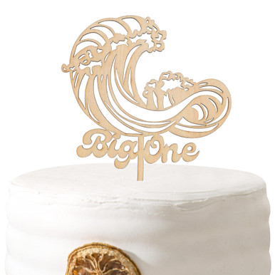 Big One Wave Surf Cake Topper - Beach Themed Cake Topper, Wave Theme ...