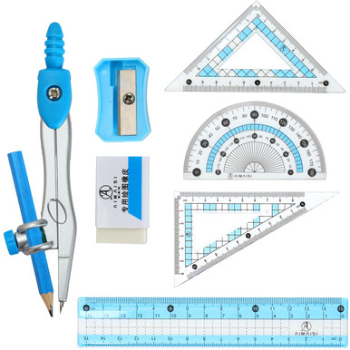 Ruibow Compass Geometry Tool with Iron Box Protractor and Compass Set ...