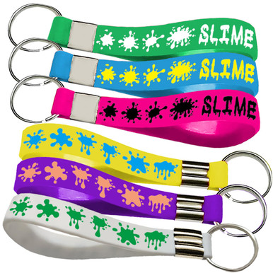 Oringaga 24PCS Rainbow Slime Silicone Keychains Slime Rubber Keyrings ...