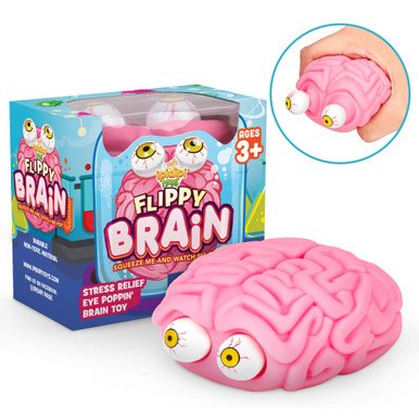 Flippy Brain Squishy Eye Popping Squeeze Fidget - Stress Relief Ball ...