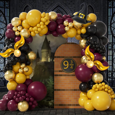 BACOKEY Magical Wizard School Balloon Garland Arch Kit with Snitch ...