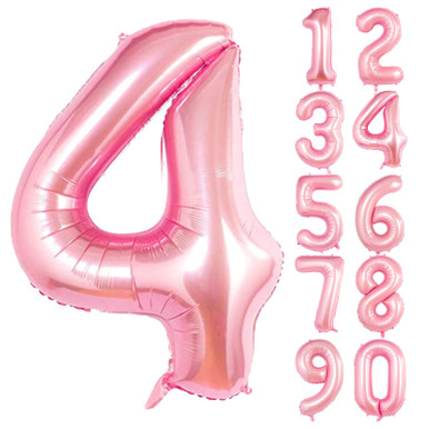 40 Inch Giant Pink Number Balloon, Mylar Foil Helium Pink Balloons for ...