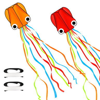 YSBER 2 Pack Large Octopus Kites, 3.8ftx2.3ft 3D Mollusc Octopus Kite ...