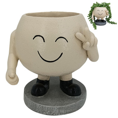 Face Planter Pots Small Face Succulent Planters with a Smiling Face and ...
