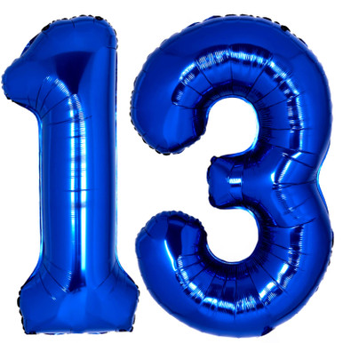 40 Inch Giant Navy Blue Number 13 Balloon, Helium Mylar Foil Number ...