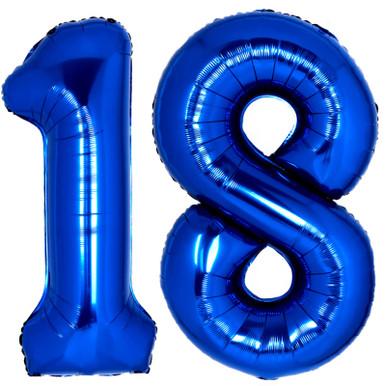 40 Inch Giant Navy Blue Number 18 Balloon, Helium Mylar Foil Number ...