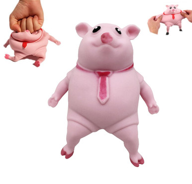 Stretchy Glue-Sand Filled Rubber Piggy,Pink Pig Squishy Toy,Pig Squeeze ...