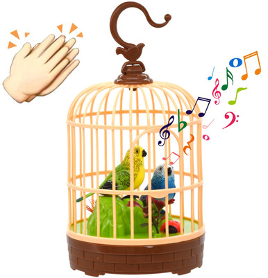 HWD Voice-Activated Induction Birds Birdcage Toy, Talking Chirping ...