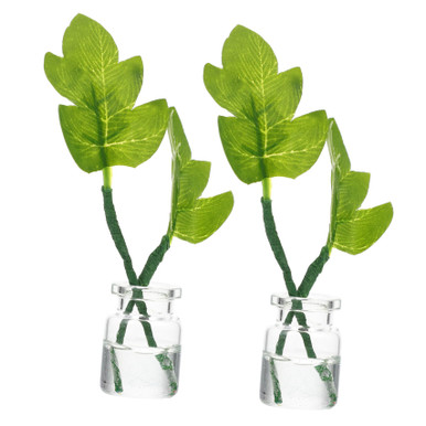4 Pcs Mini Plants Monstera Leaf Decor Mini House Decorations Fake ...