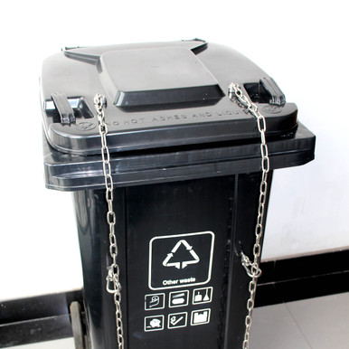 2 PACK Stainless Steel chain Garbage Lock, Outdoor Trash Can Lid lock ...