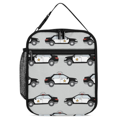 DamTma Police Cars Lunch Bag Lunch Box Meal Bag with Zipper Lunch Box ...