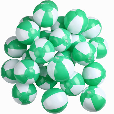 4 to 5 Inch Mini Beach Balls Bulk for Kids Inflatable Green and White ...