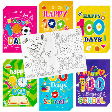 Dvbonike 24Pcs 100th Day of School Coloring Books Happy 100 Days DIY ...
