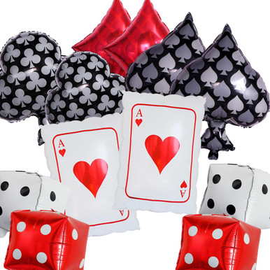 Casino theme party supplies foil balloons Las Vegas theme party Poker ...