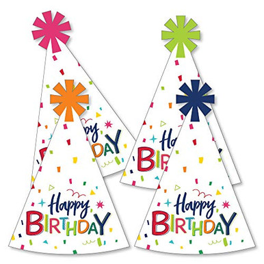Cheerful Happy Birthday - Party Hat Decorations DIY Colorful Birthday ...