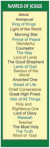 Names of Jesus Bookmarks for Men Women Kids Vacation Bible School ...