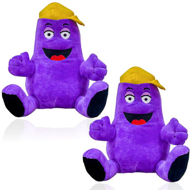 Nowtek 2 Packs Grimace Yellow Hat Plush, 8 inch Stuffed Grimace Plush ...