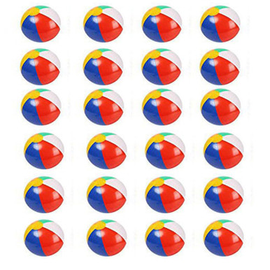 AUUOKDG Inflatable Beach Balls (24 Pack), 10" Rainbow Beach Balls Pool ...