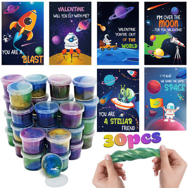 30 Packs Valentines Galaxy Slime, Slime Stress Relief Toy with ...