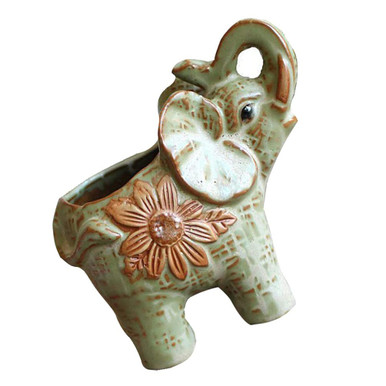 Yardwe Elephant Succulent Flower Pot Planters for Indoor Plants Animal ...