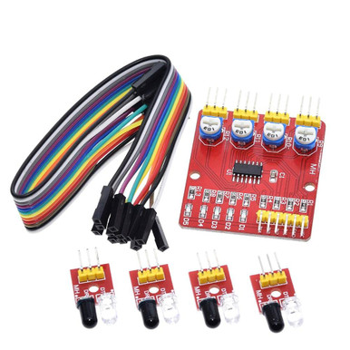 Four-Way Infrared Tracing 4 Channel Tracking Line Sensor Module ...