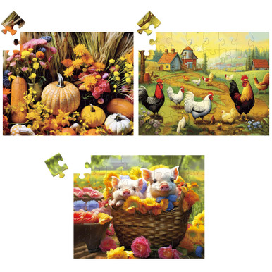 mjyphdm 48 Large Piece Puzzles for Seniors, 3 Pack Dementia Puzzles for ...