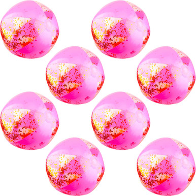 Sonarun 8 Pieces Inflatable Beach Ball Glitter Pool Party Balls Pink ...