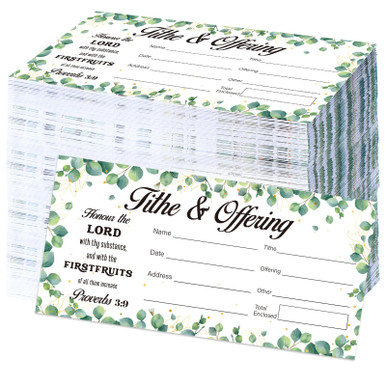 200 Pcs Church Offering Tithe Donation Envelopes Greenery Paper Tithes ...