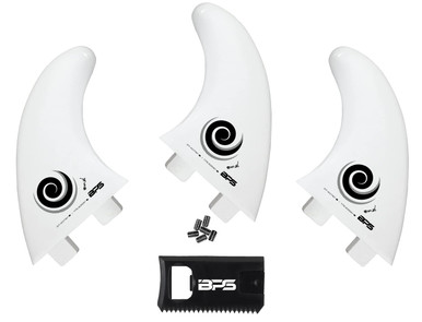 BPS Fiberglass Reinforced Surfboard Fins (3) + FCS Screw Hardware and ...