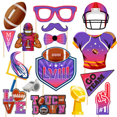 Super Football Decorations Photo Booth Props, Super Football Party ...