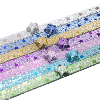 DTREELS 140pcs Star Paper Strips,Glitter Star Origami Paper Strips ...