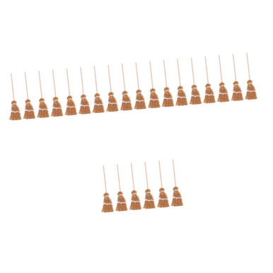 Totority 24 Pcs Doll House Broom Halloween Witch Broom Ornament Mini ...