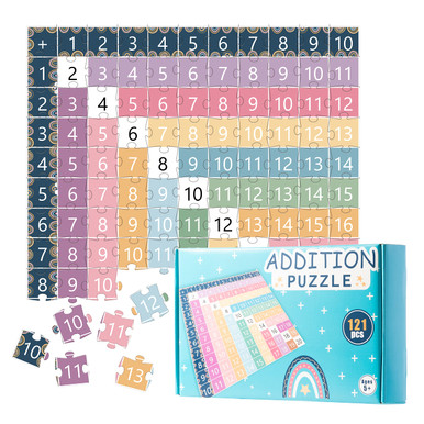 Yopyame 121Pcs Addition Puzzle Chart Math Games for Kids 6-8 Boho ...