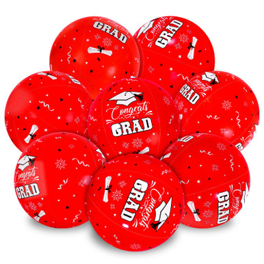 Whaline 12 Pieces Graduation Inflatable Beach Ball Congrats Grad Party ...