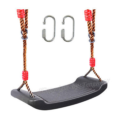 Swing Seat with Adjustable Rope and Screw Lock Carabiner Hooks Tree ...