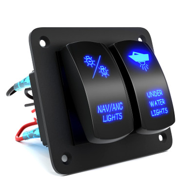 Okerny Customize 2 Gang Marine Boat Rocker Toggle Switch Panel ...