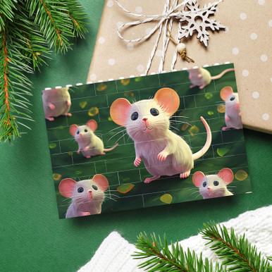 WSOIHFEC Building Block Puzzle Rectangle Building Bricks Set Cute Mouse ...