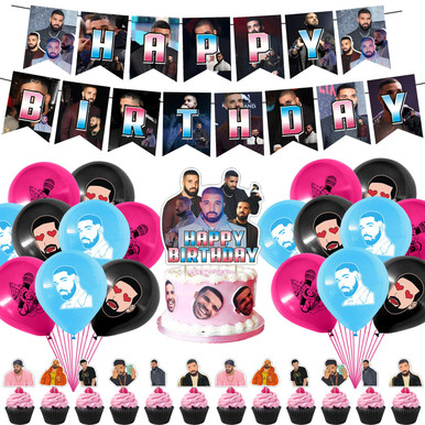 Drake Singer Birthday Party Supplies, Cartoon Canadian Rapper Boys and ...