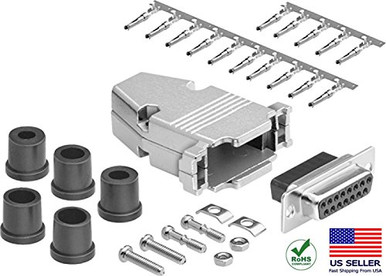 CompuCablePlusUSA.com Best DB15 Female Connector Kit, DB15 Female Crimp ...